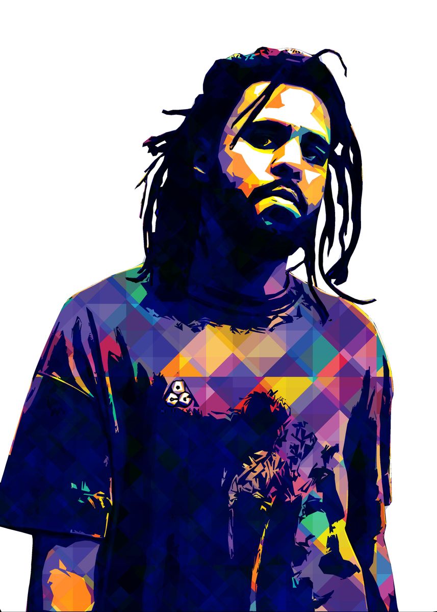 'J Cole ' Poster, picture, metal print, paint by San Illustrator | Displate