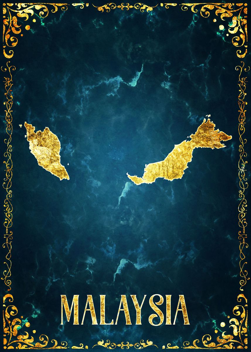 'Malaysia' Poster, picture, metal print, paint by SplashDesign | Displate