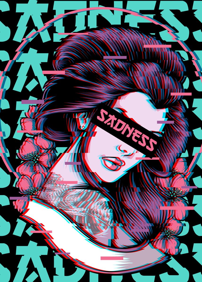 'Geisha Sad Eboy Egirl' Poster, picture, metal print, paint by ...