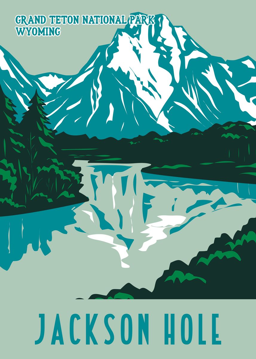 'Jackson Hole WPA' Poster, picture, metal print, paint by John Lucke ...