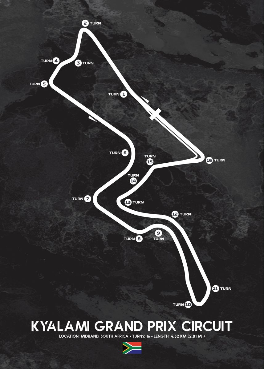 'Kyalami Grand Prix' Poster by Mapsters | Displate