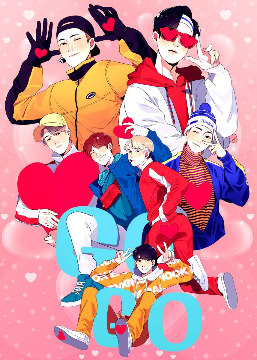 'Bangtan Boys gogo' Poster, picture, metal print, paint by bi bo | Displate
