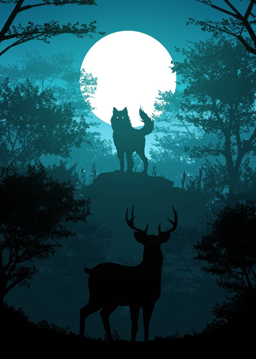'Night Wolf 2' Poster by Beloublastock | Displate