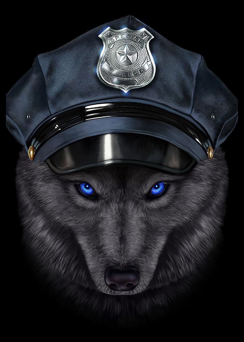 'Black Wolf Police' Poster by Fox Republic | Displate