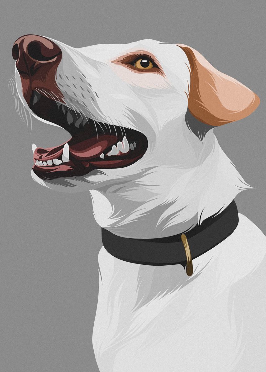 'White Dog' Poster by Muh Aslan | Displate