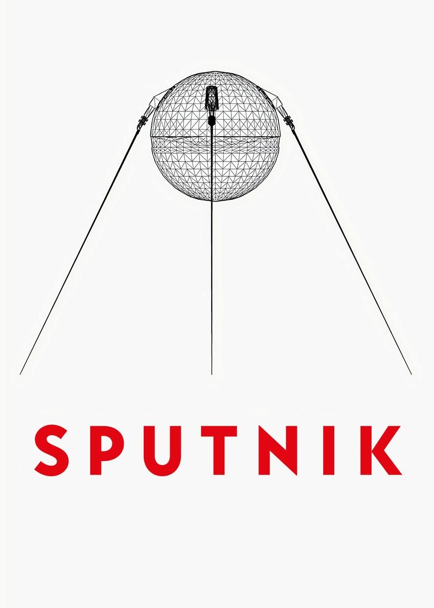 'Minimal Soviet SPUTNIK 3D' Poster, picture, metal print, paint by ...