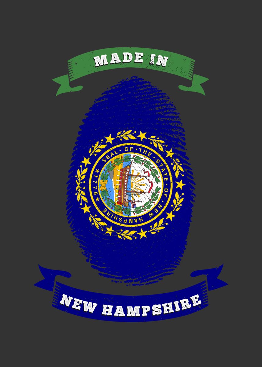 'MADE IN NEW HAMPSHIRE' Poster, picture, metal print, paint by ...