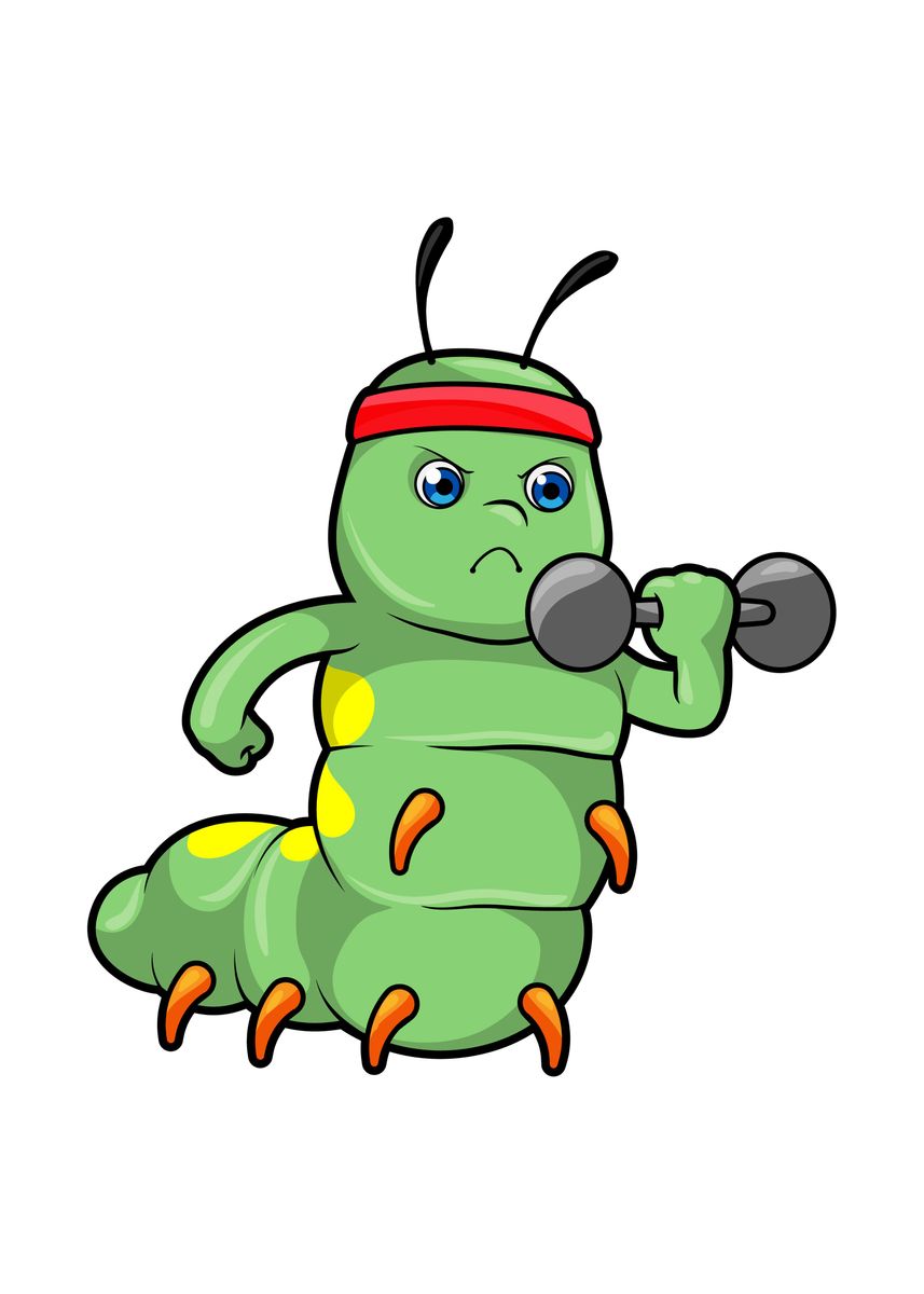 'Caterpillar Fitness' Poster, picture, metal print, paint by Markus ...