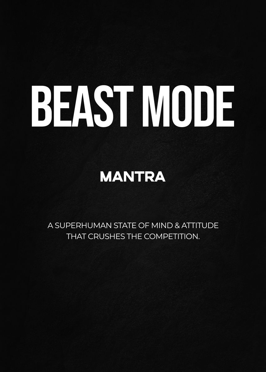 'Beast Mode' Poster, picture, metal print, paint by Conceptual ...