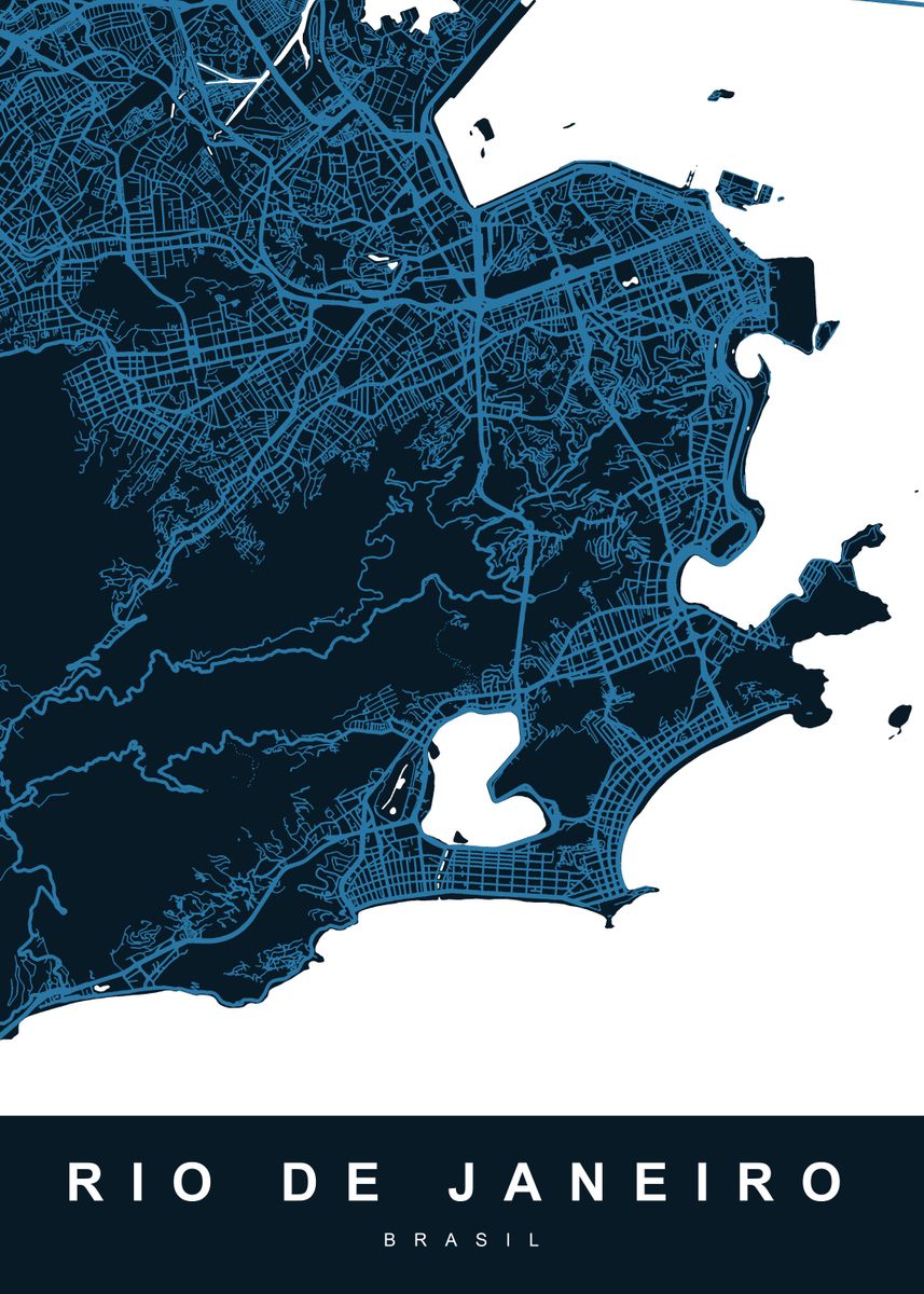 'RIO DE JANEIRO Art Map' Poster, picture, metal print, paint by ...