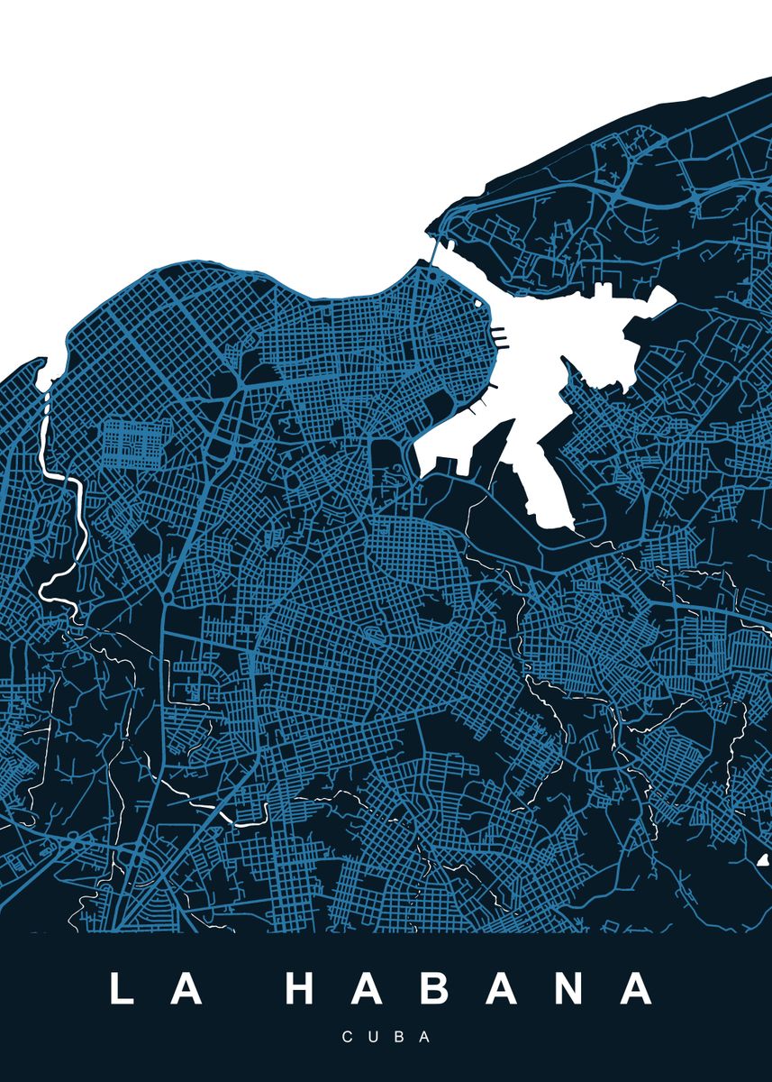 'LA HABANA Art Map Cuba' Poster by UrbanMaps | Displate