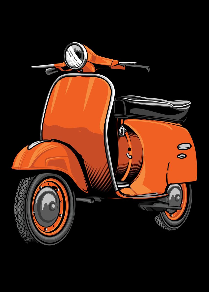 'Scooter Bike Scoot Moped' Poster, picture, metal print, paint by ...