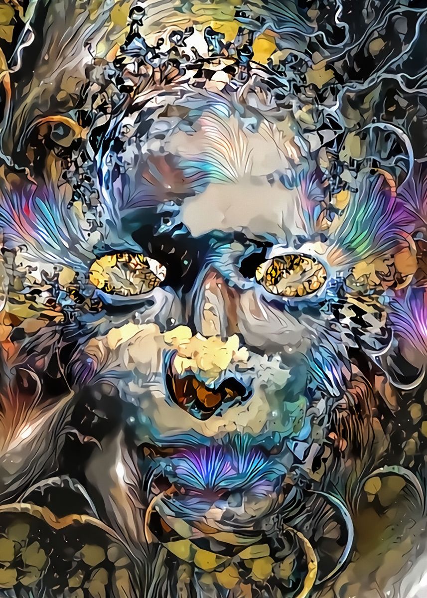 'Mystic mask' Poster, picture, metal print, paint by Bruce Rolff | Displate