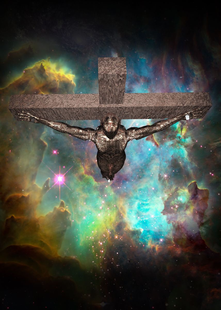 'Crucified cyborg' Poster, picture, metal print, paint by Bruce Rolff ...