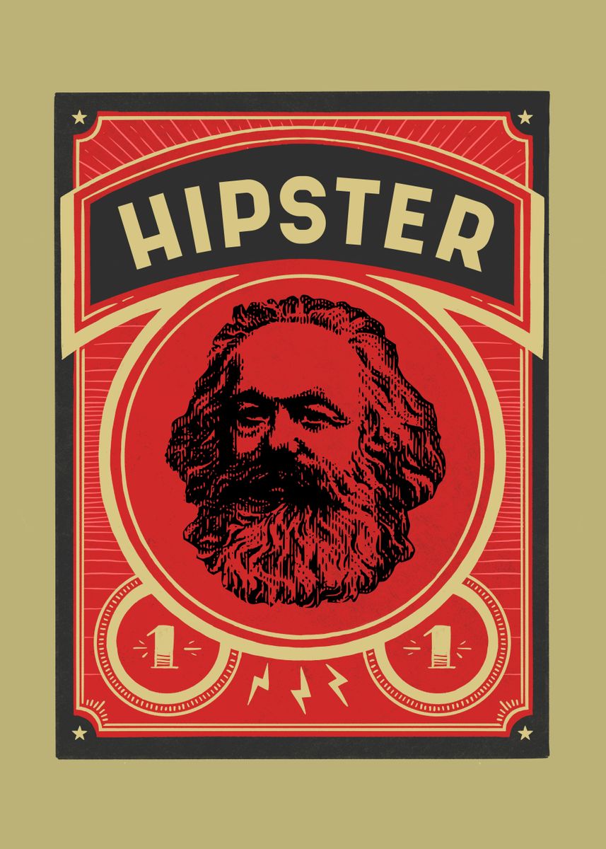 'Hipster Marx Retro Poster' Poster by StonerPlates | Displate