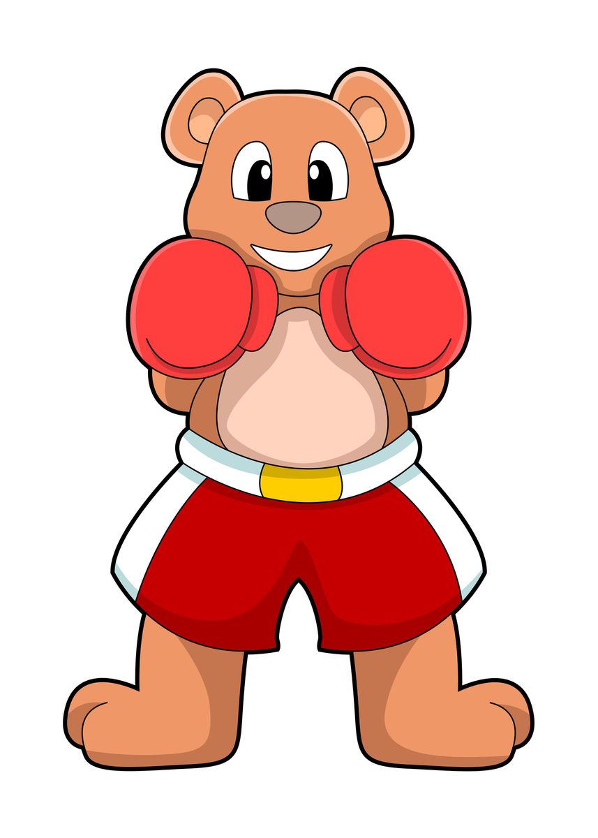 'Bear Boxing Boxing gloves' Poster, picture, metal print, paint by ...