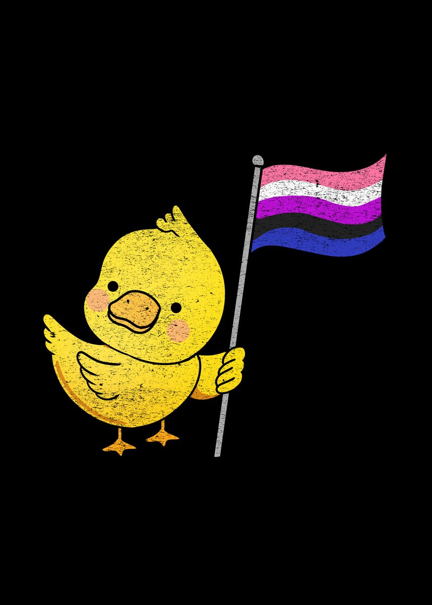 'Genderfluid Duck ' Poster by queerappear | Displate