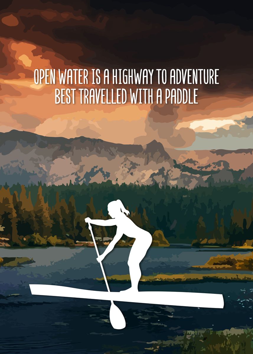 'Paddle Board Wall Decor' Poster, picture, metal print, paint by ...