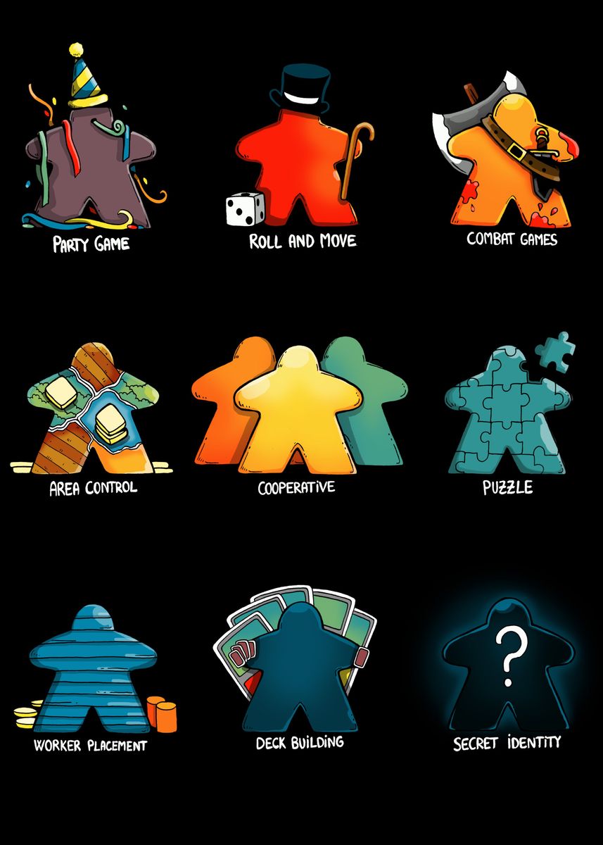 'Meeple' Poster, picture, metal print, paint by Valentina Fabbri | Displate