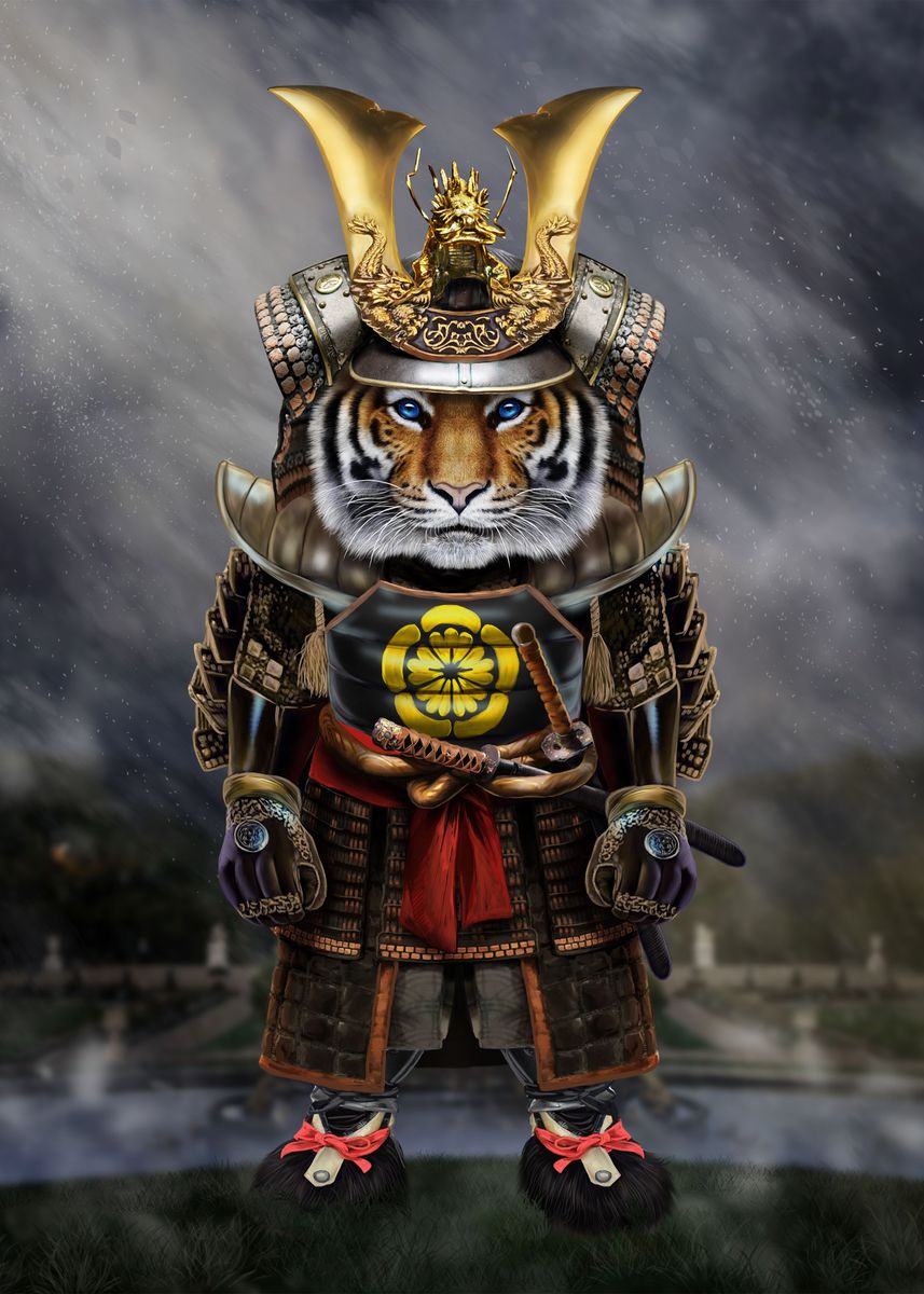 'Samurai Tiger' Poster by Fox Republic | Displate