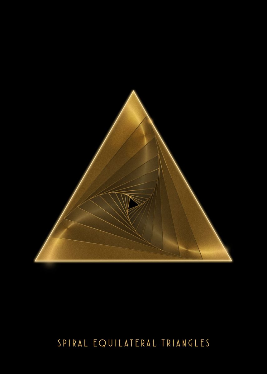 'Gold Equilateral Triangles' Poster, picture, metal print, paint by ...