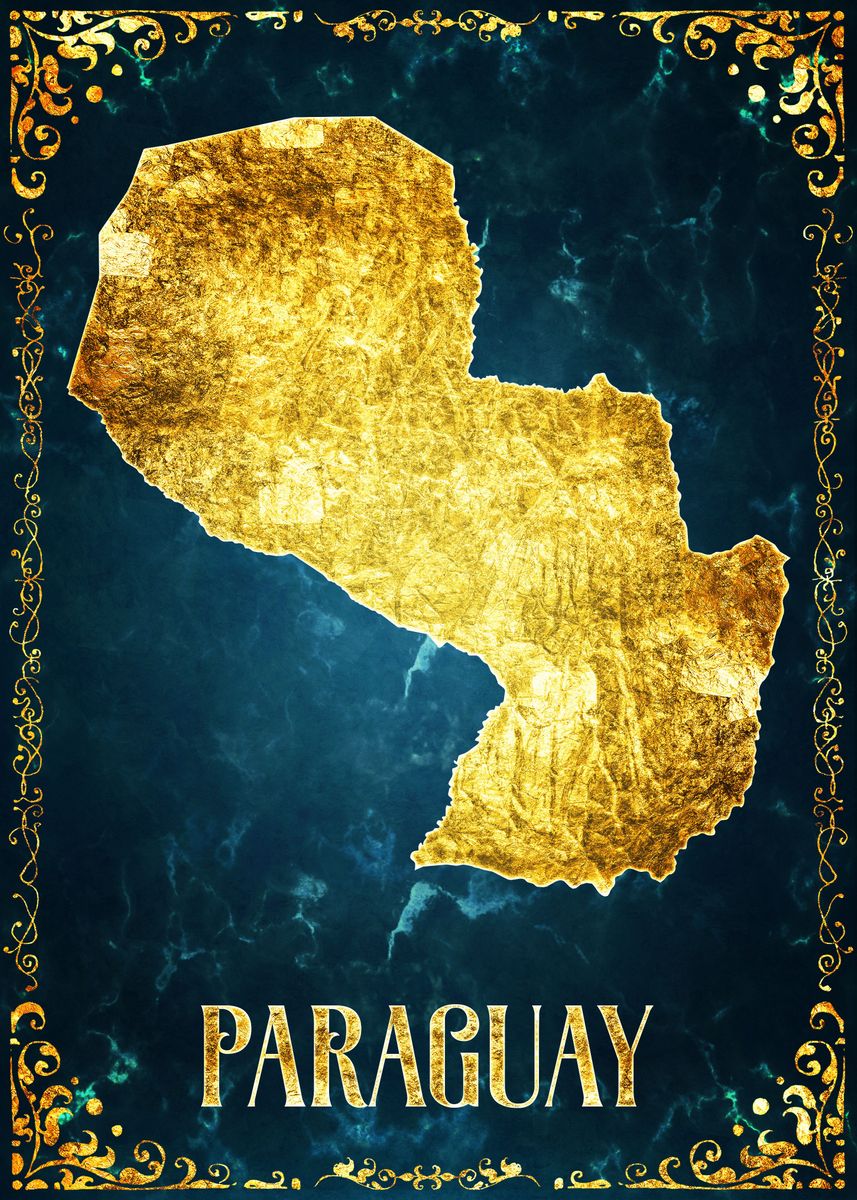 'paraguay' Poster, picture, metal print, paint by SplashDesign | Displate