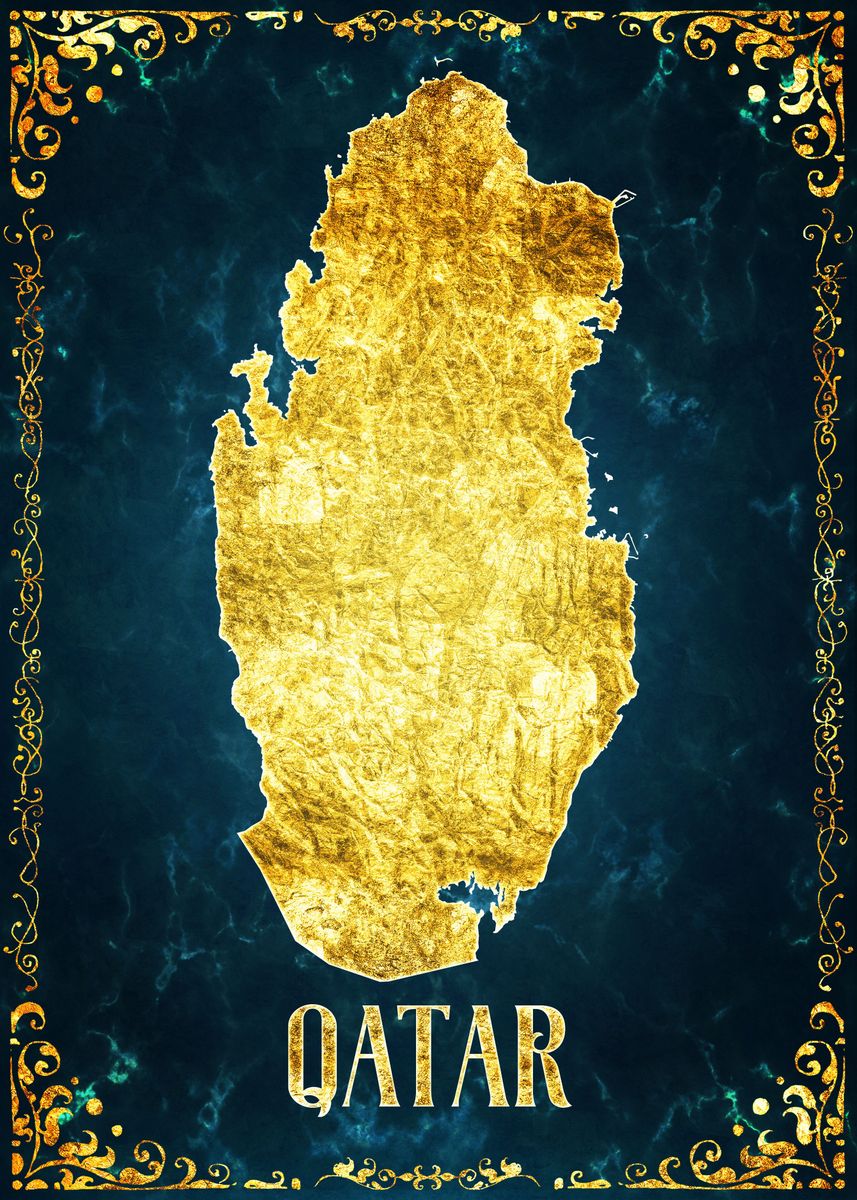 'qatar' Poster, picture, metal print, paint by SplashDesign | Displate