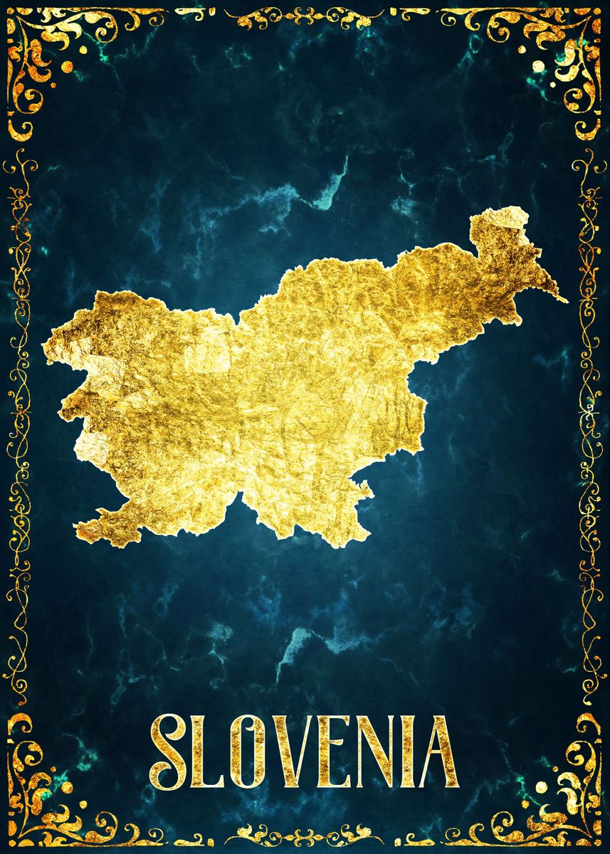 'slovenia' Poster, picture, metal print, paint by SplashDesign | Displate