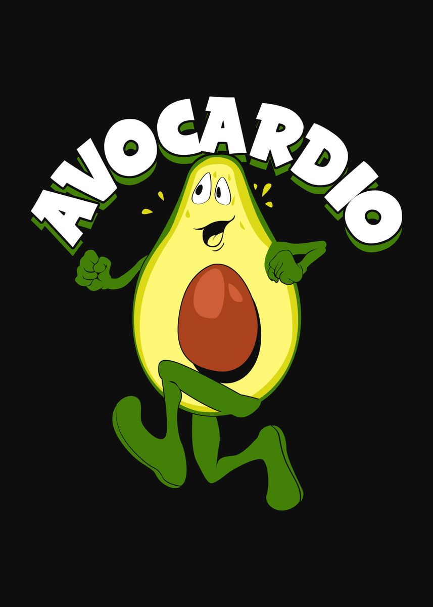 'Avocardio Running Design' Poster by Marcel Doll | Displate