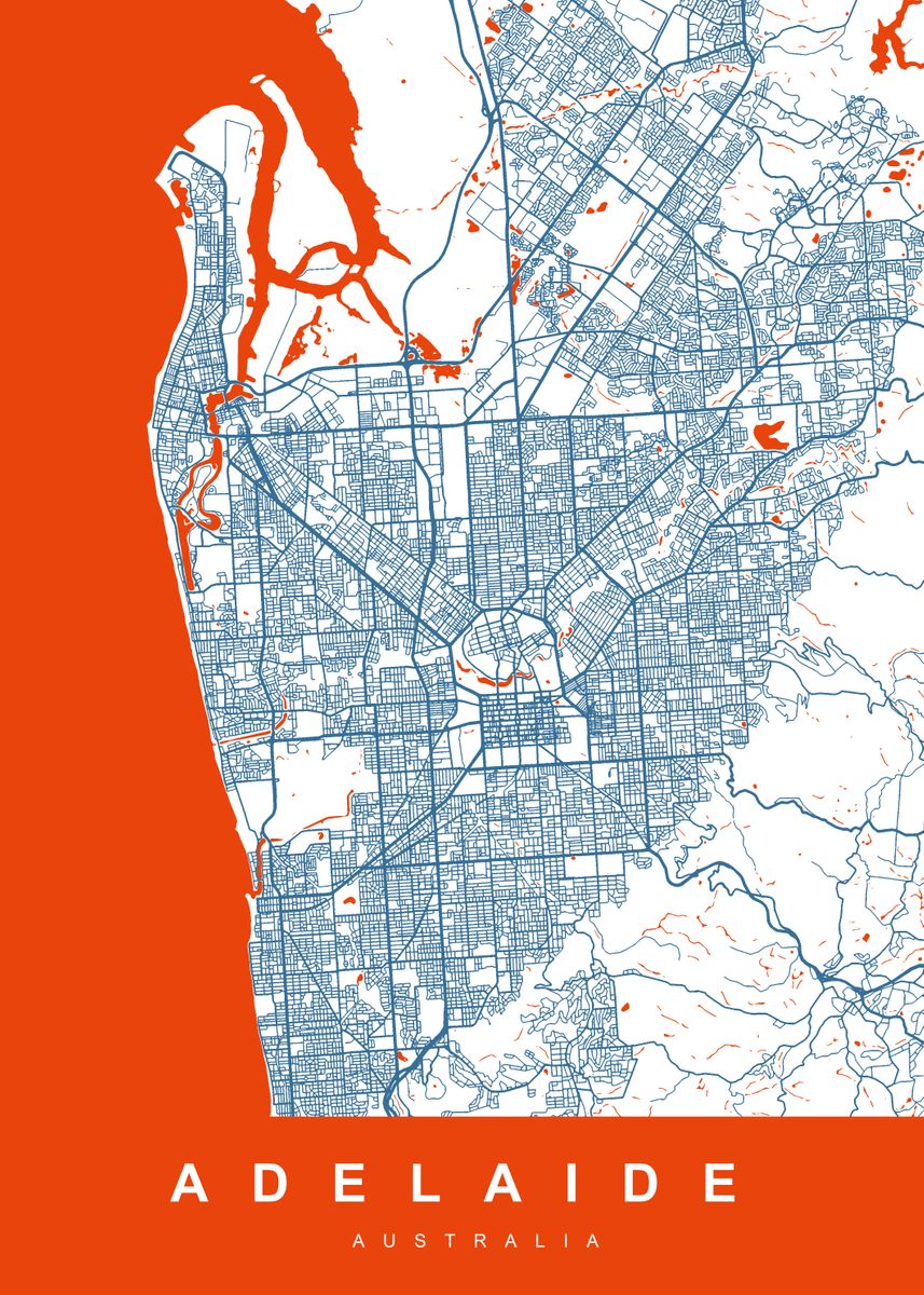 'ADELAIDE Art Map Australia' Poster, picture, metal print, paint by ...