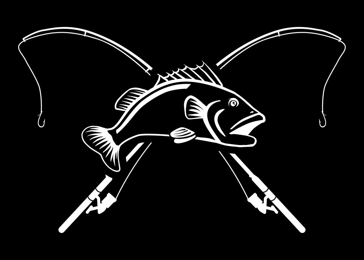 'Crossed fishing rods' Poster by Designzz | Displate