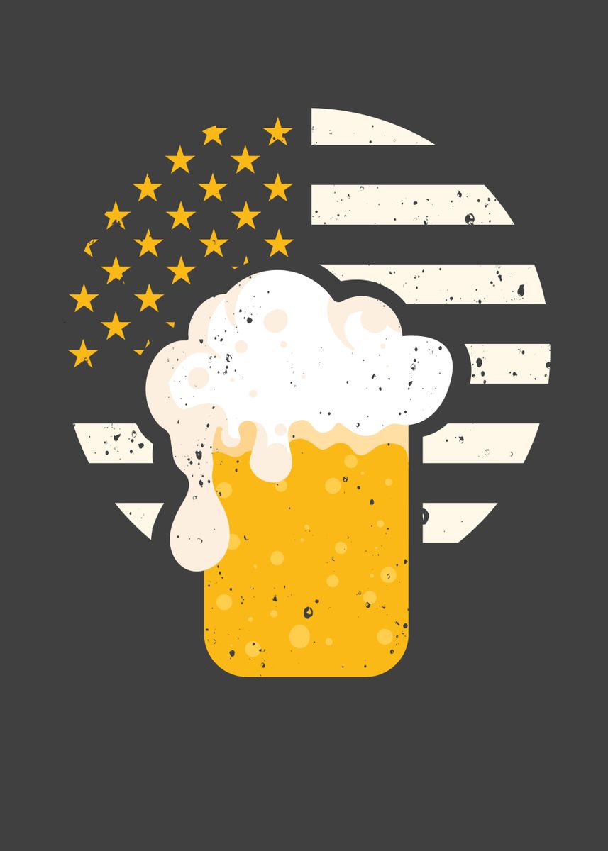 'Craft Beer American Flag' Poster, picture, metal print, paint by ...