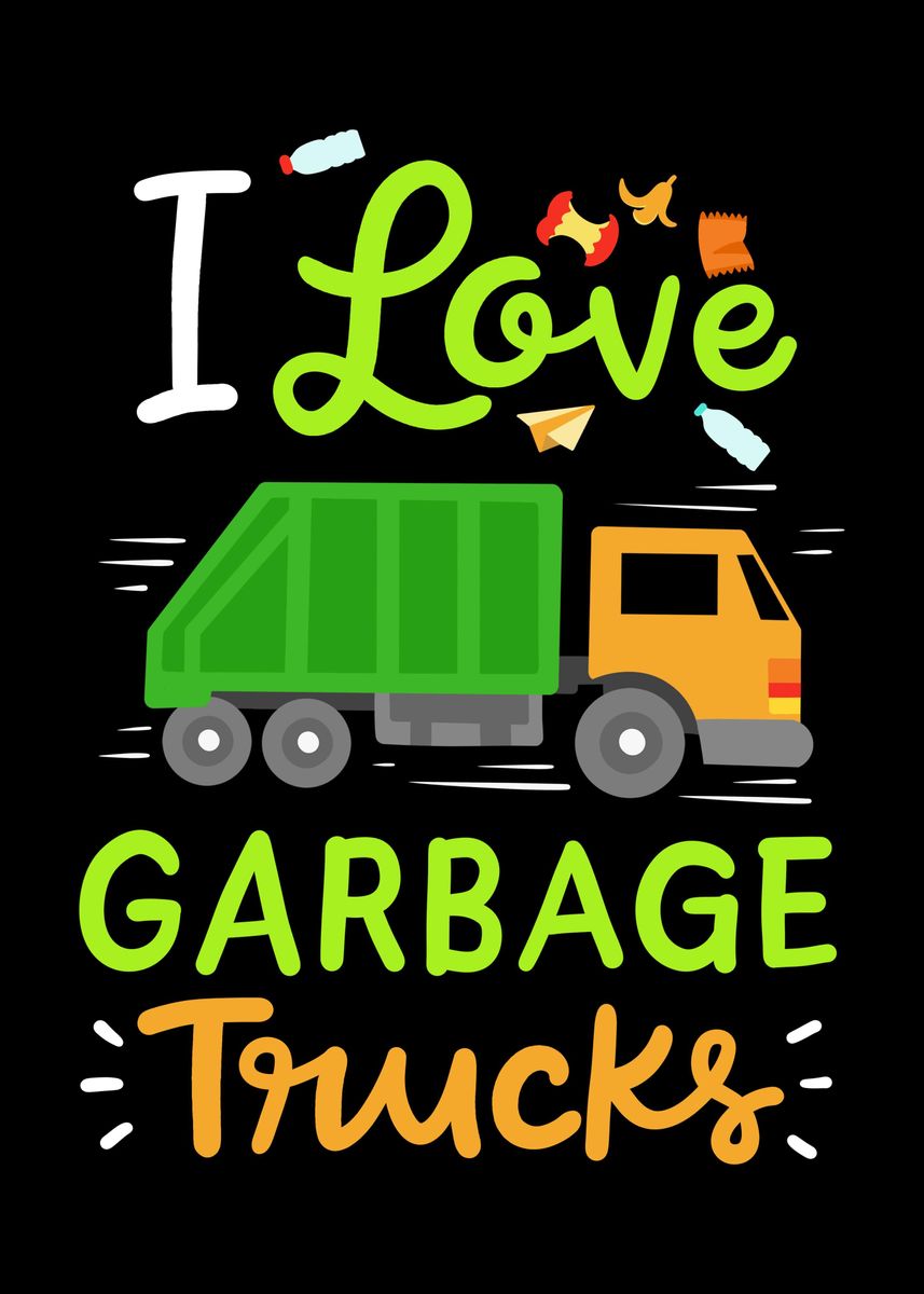 'Garbage Trucks' Poster, picture, metal print, paint by Mealla | Displate