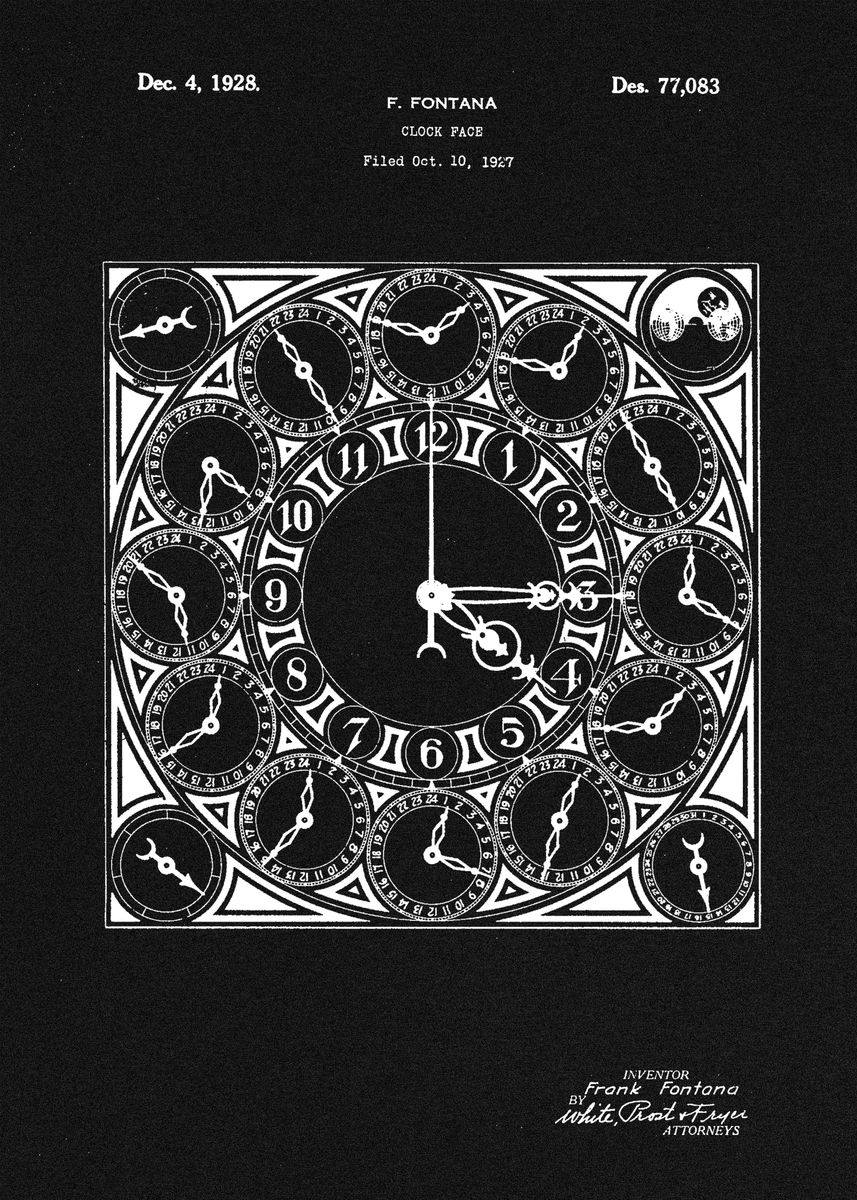 'Patent Clock' Poster by Sam Kal | Displate