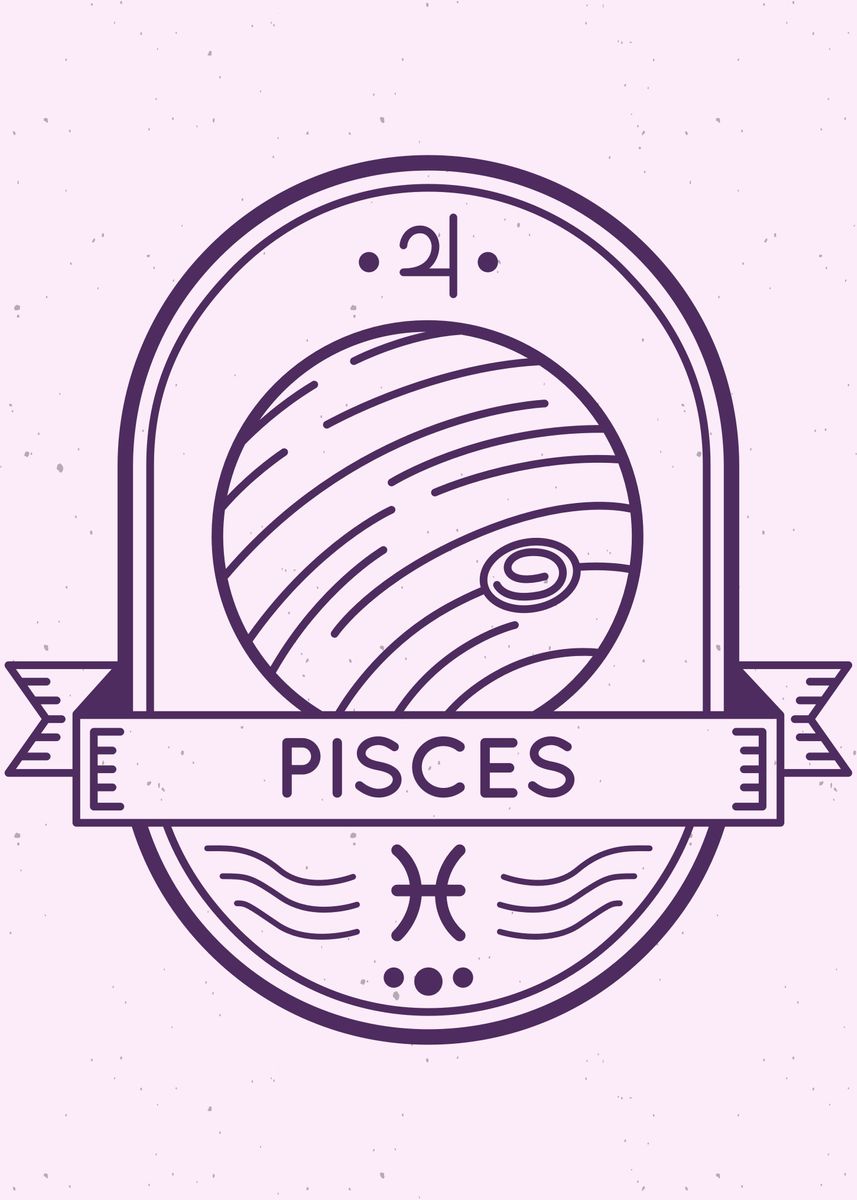 'ZODIAC PLANET PISCES SIGN' Poster, picture, metal print, paint by ...