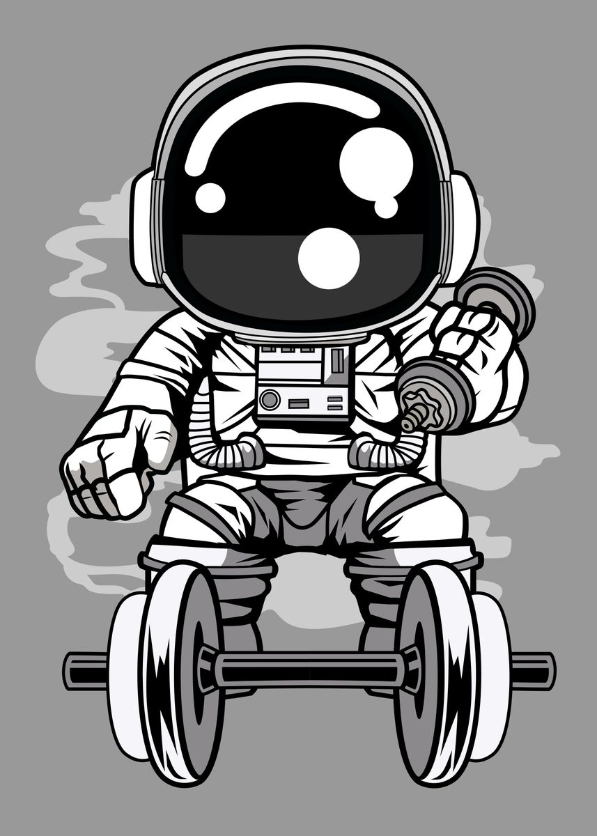 'Astronaut Gym' Poster by Artistic Paradigms | Displate