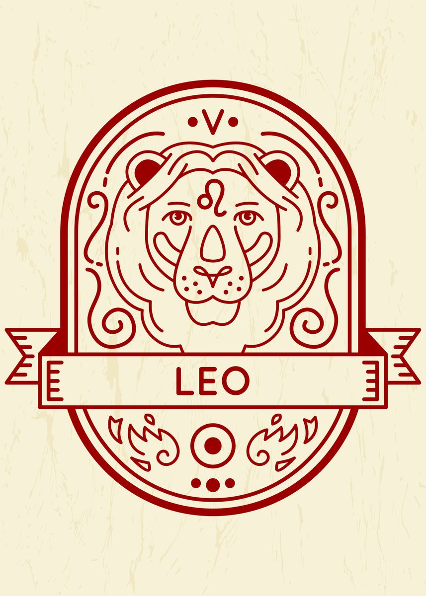 'ZODIAC FIRE LEO SIGN' Poster, picture, metal print, paint by ...