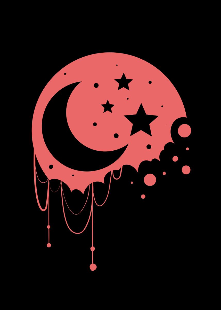 'Moon Stars Goth' Poster, picture, metal print, paint by MaximusDesigns ...