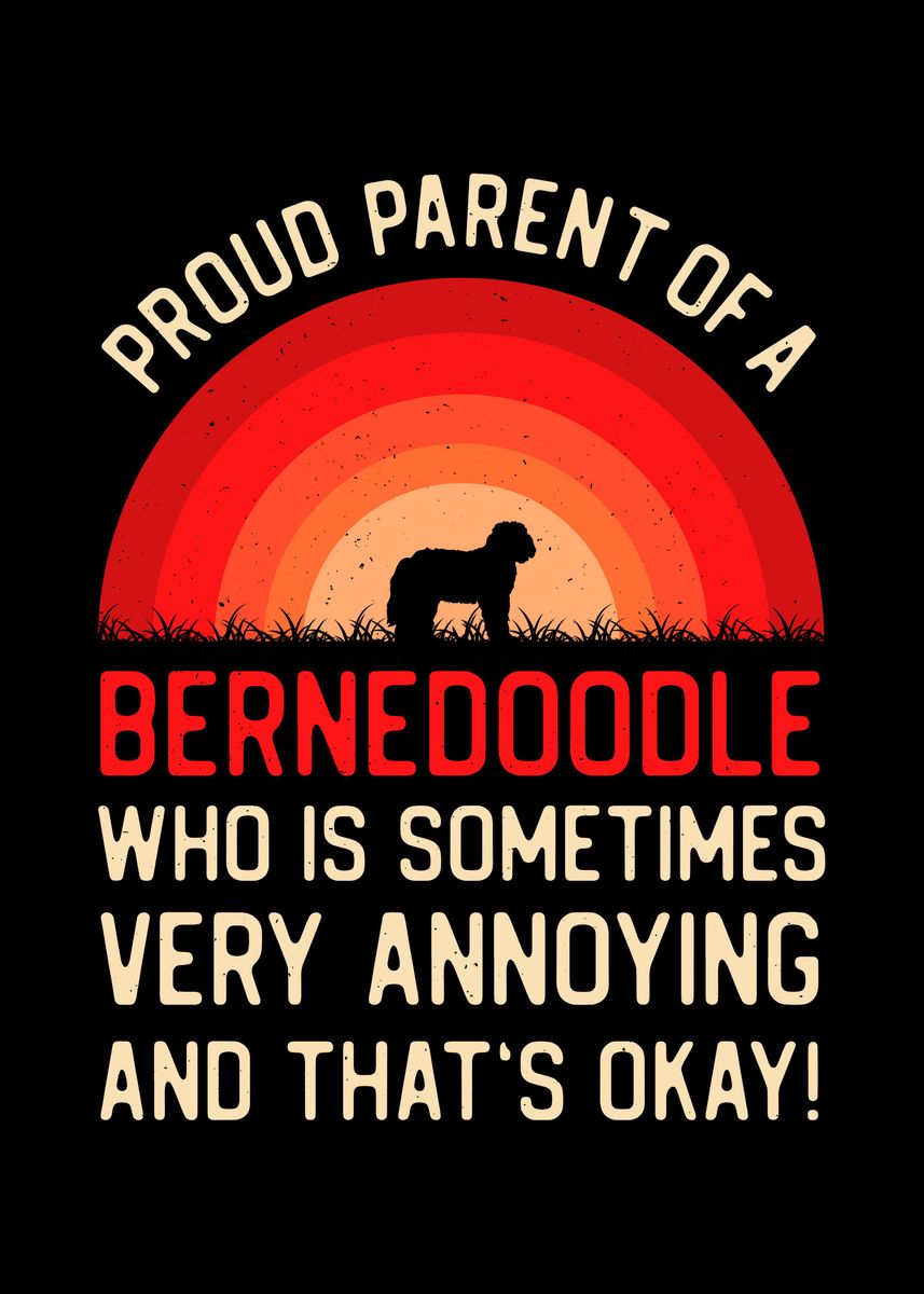 'Funny Bernedoodle' Poster, picture, metal print, paint by Visualz ...