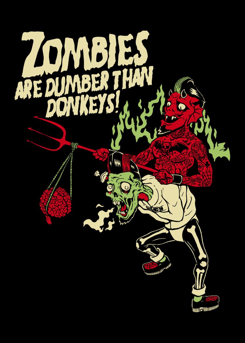 'Zombie Donkey' Poster, picture, metal print, paint by Monsters and ...