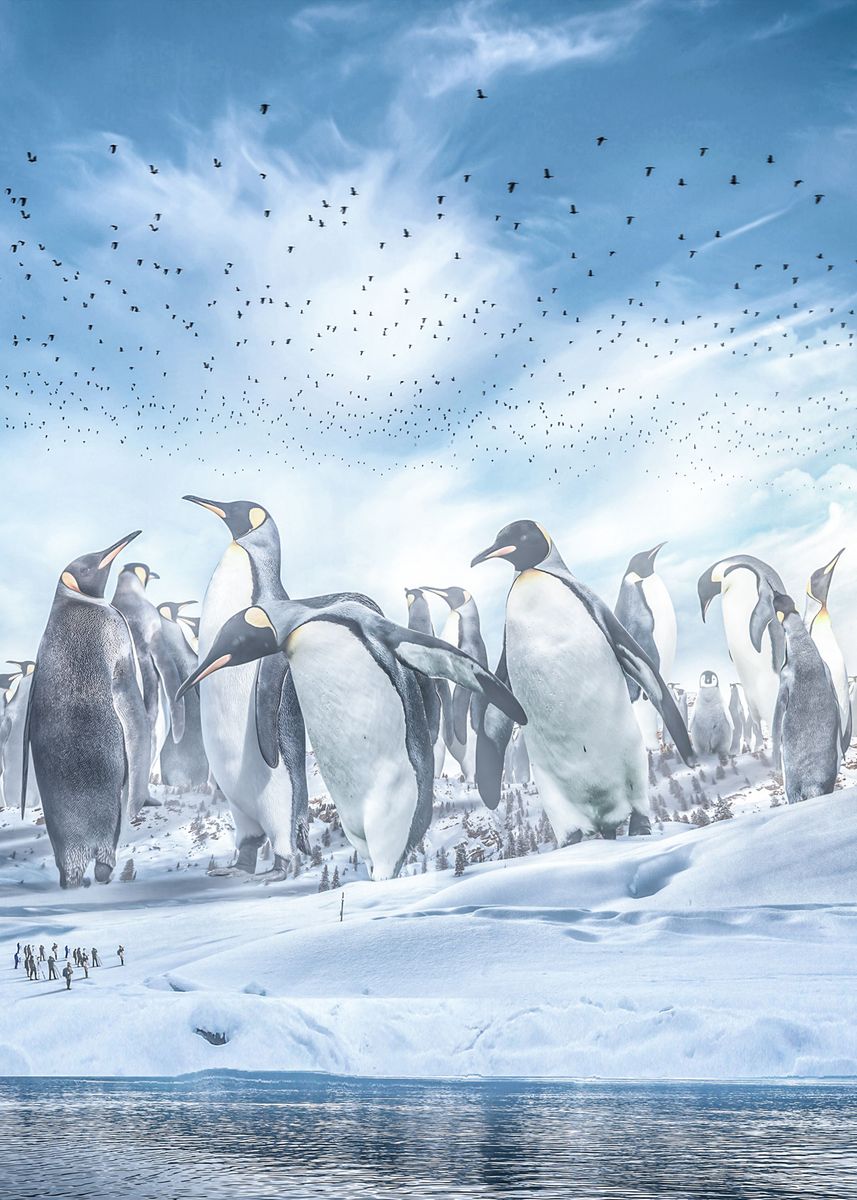 'Giant Penguins' Poster, picture, metal print, paint by AlexGraphex ...