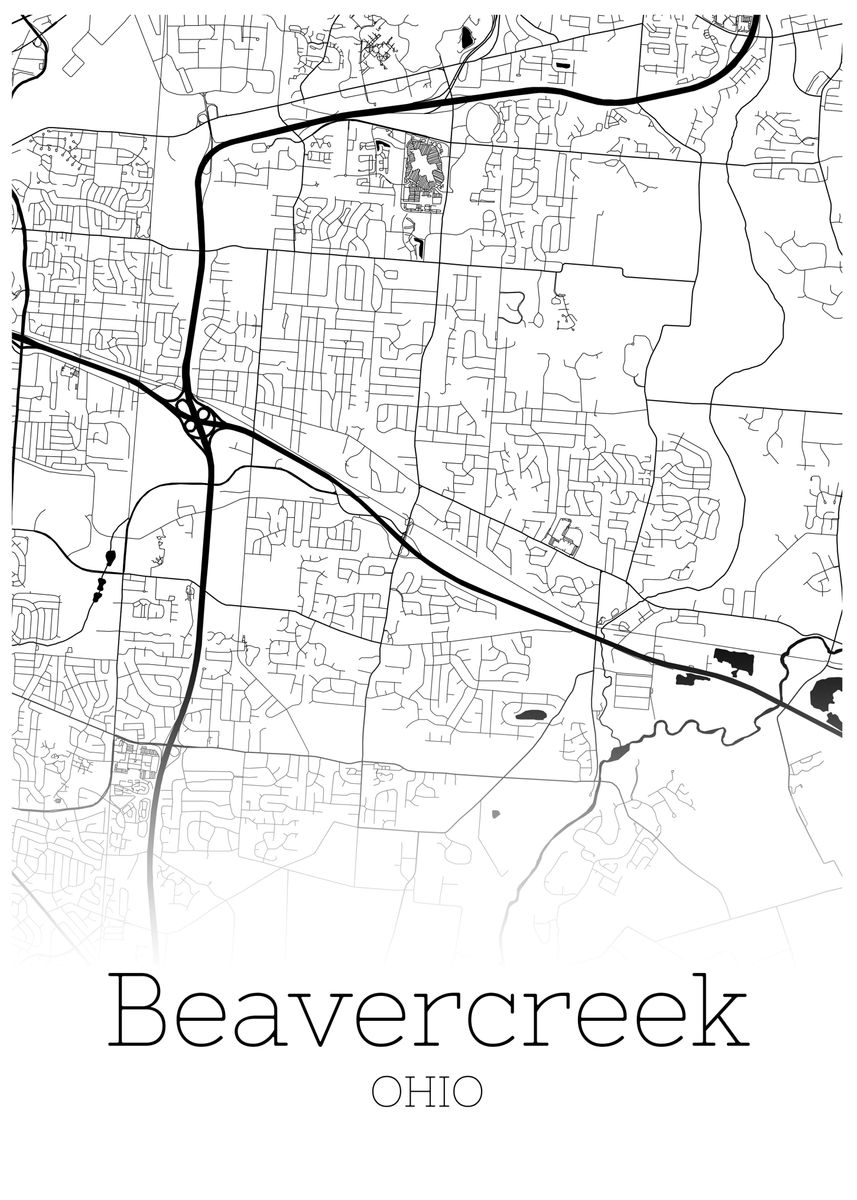 'Beavercreek Ohio city map' Poster by RelDesign | Displate