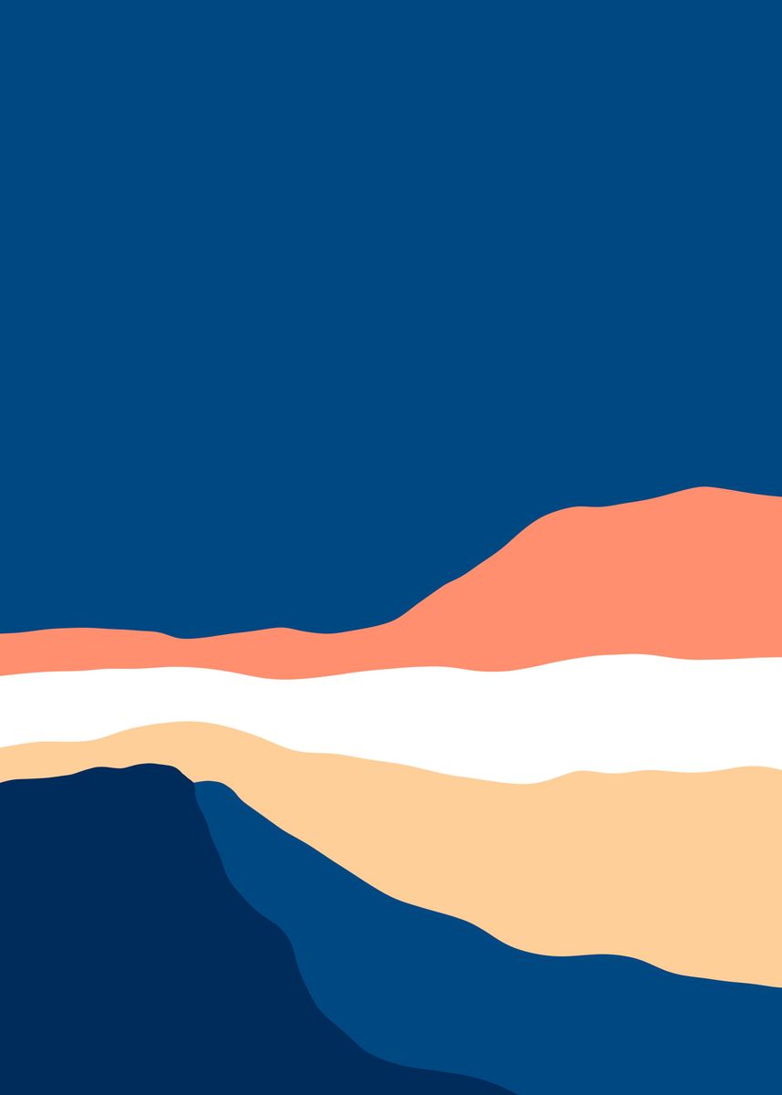 'Minimalist landscape' Poster, picture, metal print, paint by Mild pic ...