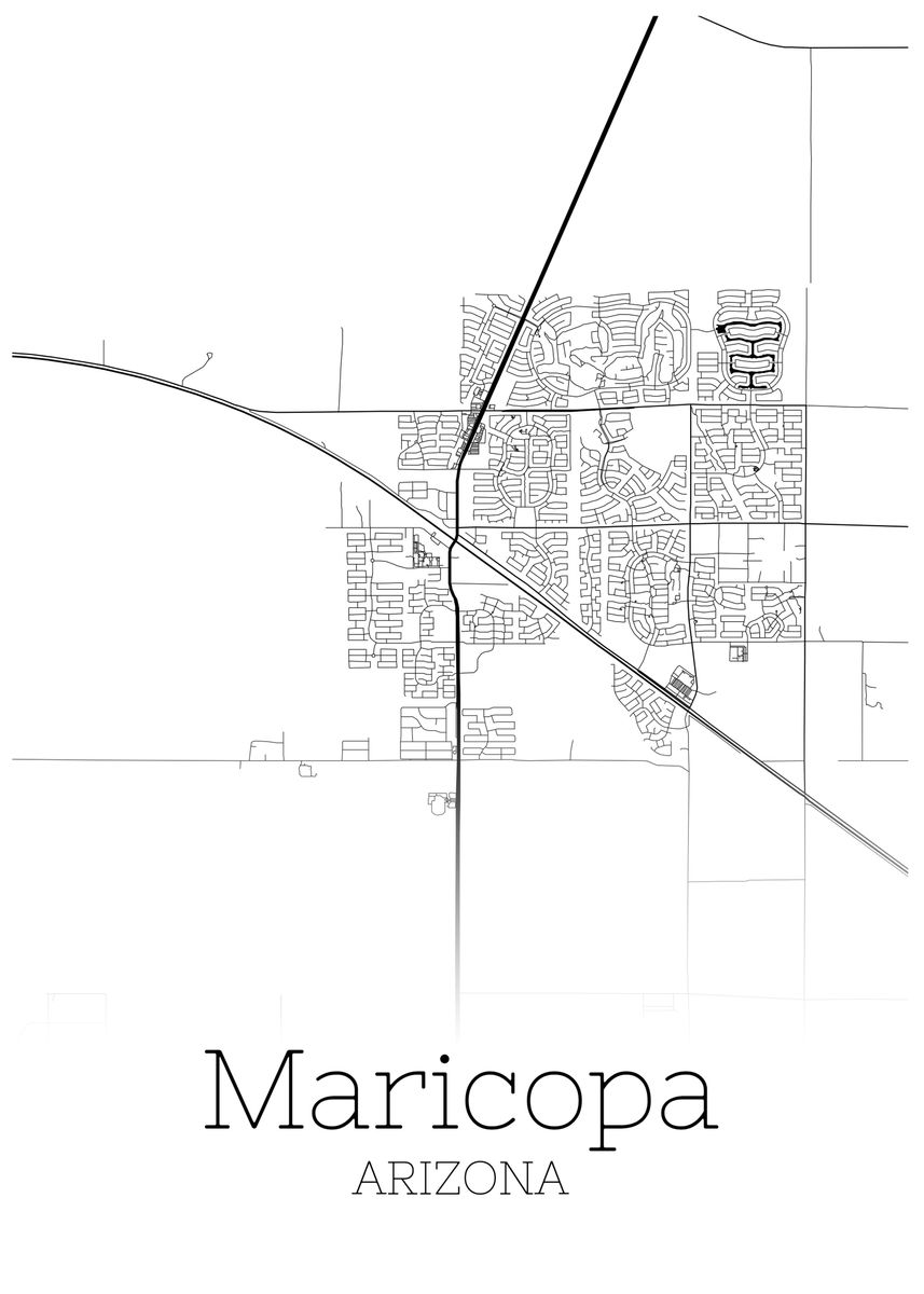 'Maricopa Arizona city map' Poster, picture, metal print, paint by ...