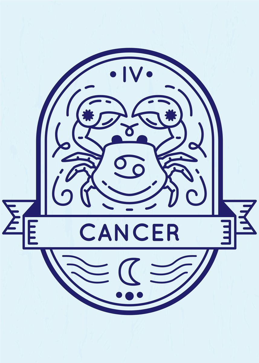 'ZODIAC WATER CANCER SIGN' Poster, picture, metal print, paint by ...