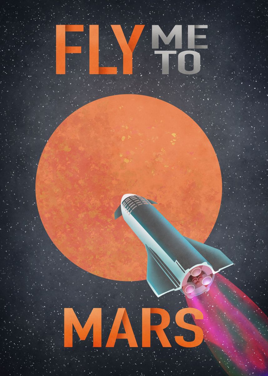 'Fly me to Mars' Poster by Valter Shabani | Displate