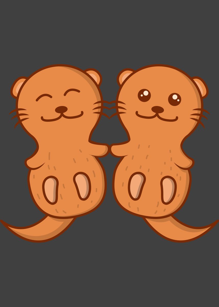 'YOU ARE MY OTTER HALF' Poster, picture, metal print, paint by ...