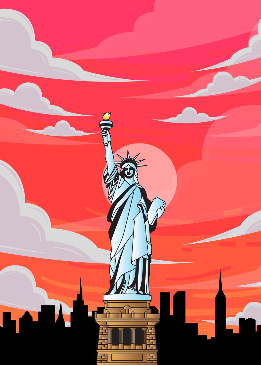 'american landmark' Poster, picture, metal print, paint by misbah ...