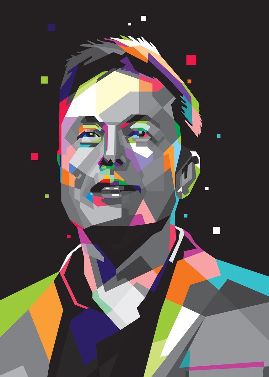 'elon musk' Poster, picture, metal print, paint by icha nong | Displate
