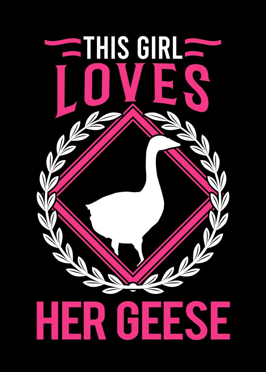 'Geese Girl Goose Breeder' Poster, picture, metal print, paint by ...